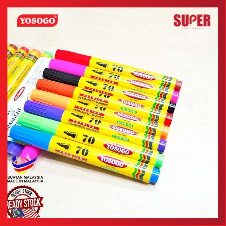 [super stationery] YOSOGO 70/90 Pen Penanda Kekal Permanent Marker Pen ...