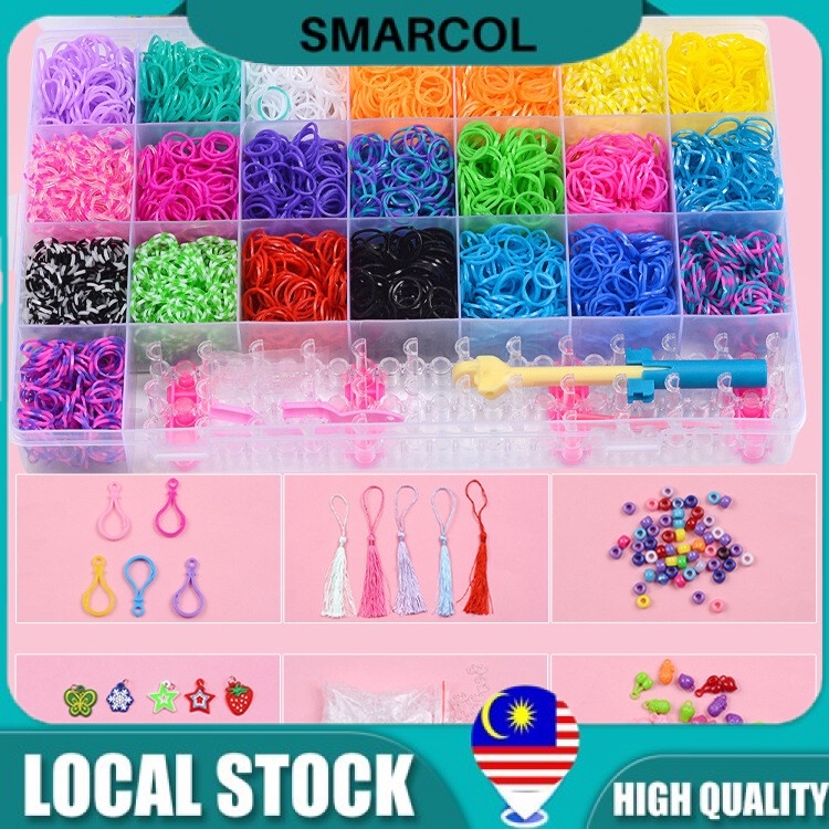 【Malaysia Stock】4400+ Loom Bands Kit Rubber Bands for Bracelet Making ...