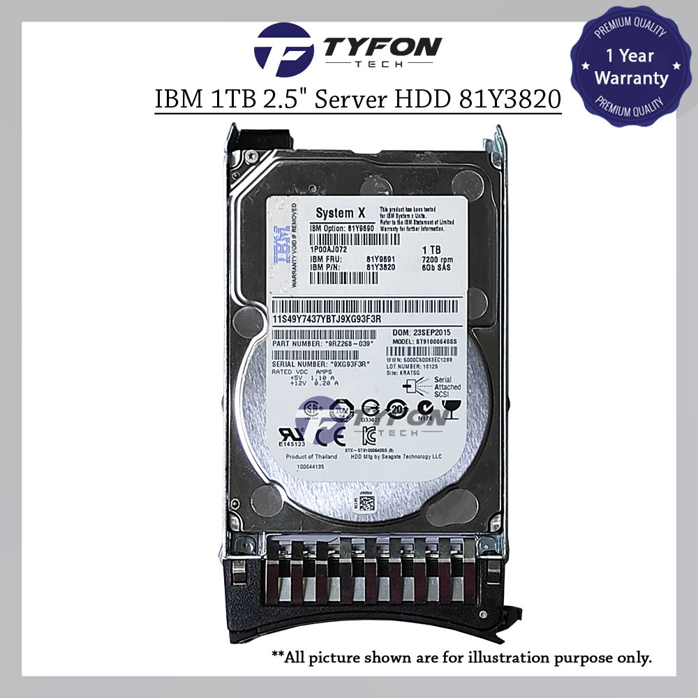 IBM System X3650 M4 1TB 2.5" SAS 6Gbps 7200 Server Hard Disk Drive HDD ...