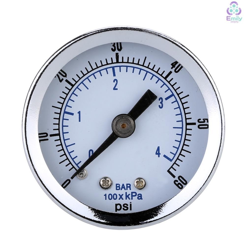 1/8" BSPT Air Compressor Hydraulic Pressure Gauge 0-60 PSI Back Mount 40mm Dial Plate | Shopee ...