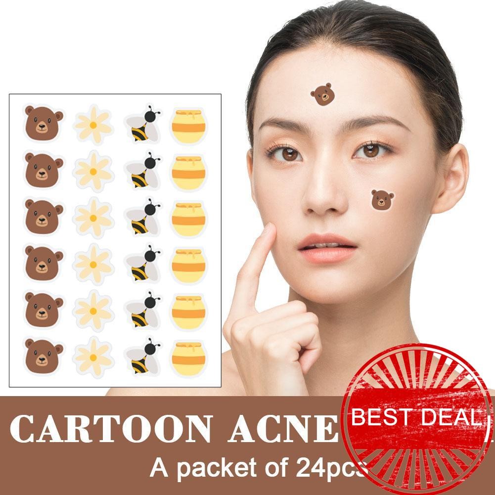 Bear Bee Cute Cartoon Invisible Acne Removal Stickers Tool Face Patch ...