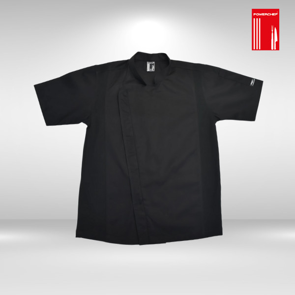 Powerchef Chef Jacket Model: StyleFlex Short Sleeve Black | Shopee Malaysia