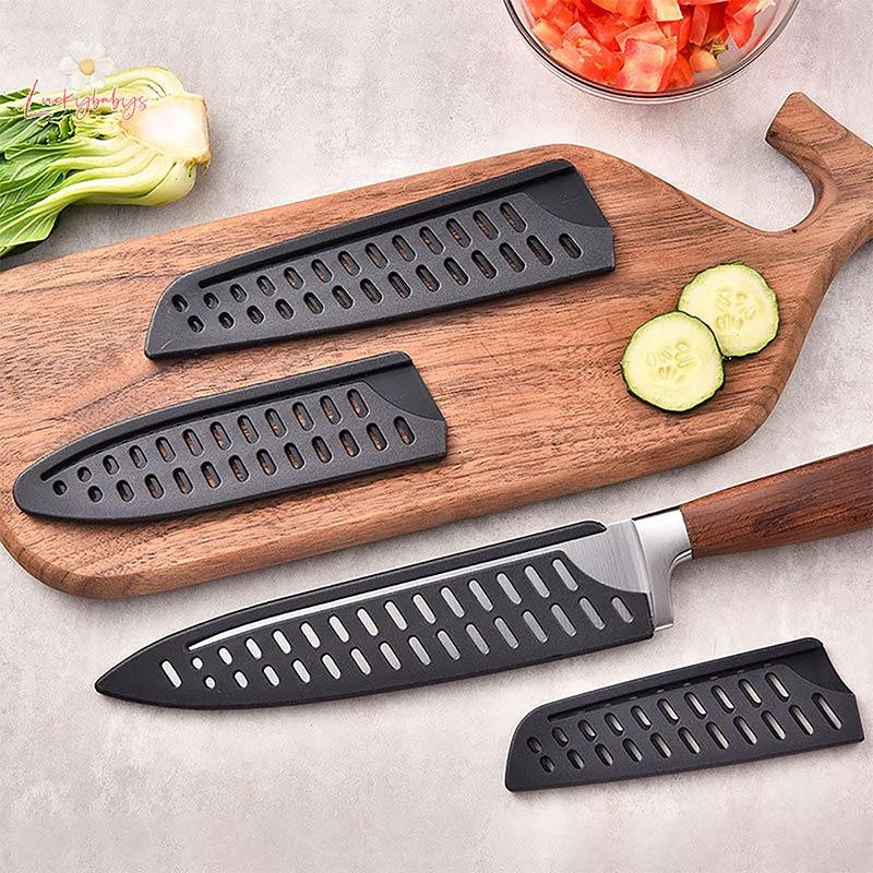 Luckybabys> Kitchen Knife Sheath Black Plastic Knife Covers Knife Blade ...