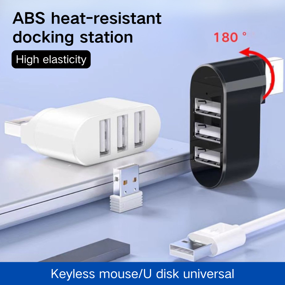 USB3.0/2.0 Hub Rotate USB Docking Station 3 Ports 5Gbps USB Dock for ...