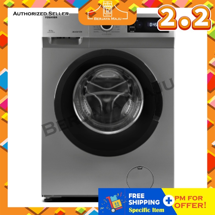 [SAVE 3.0] Toshiba 9.5KG Inverter Front Load Fully Washer TW-BK105S2M(SK) (Silver) | Shopee Malaysia