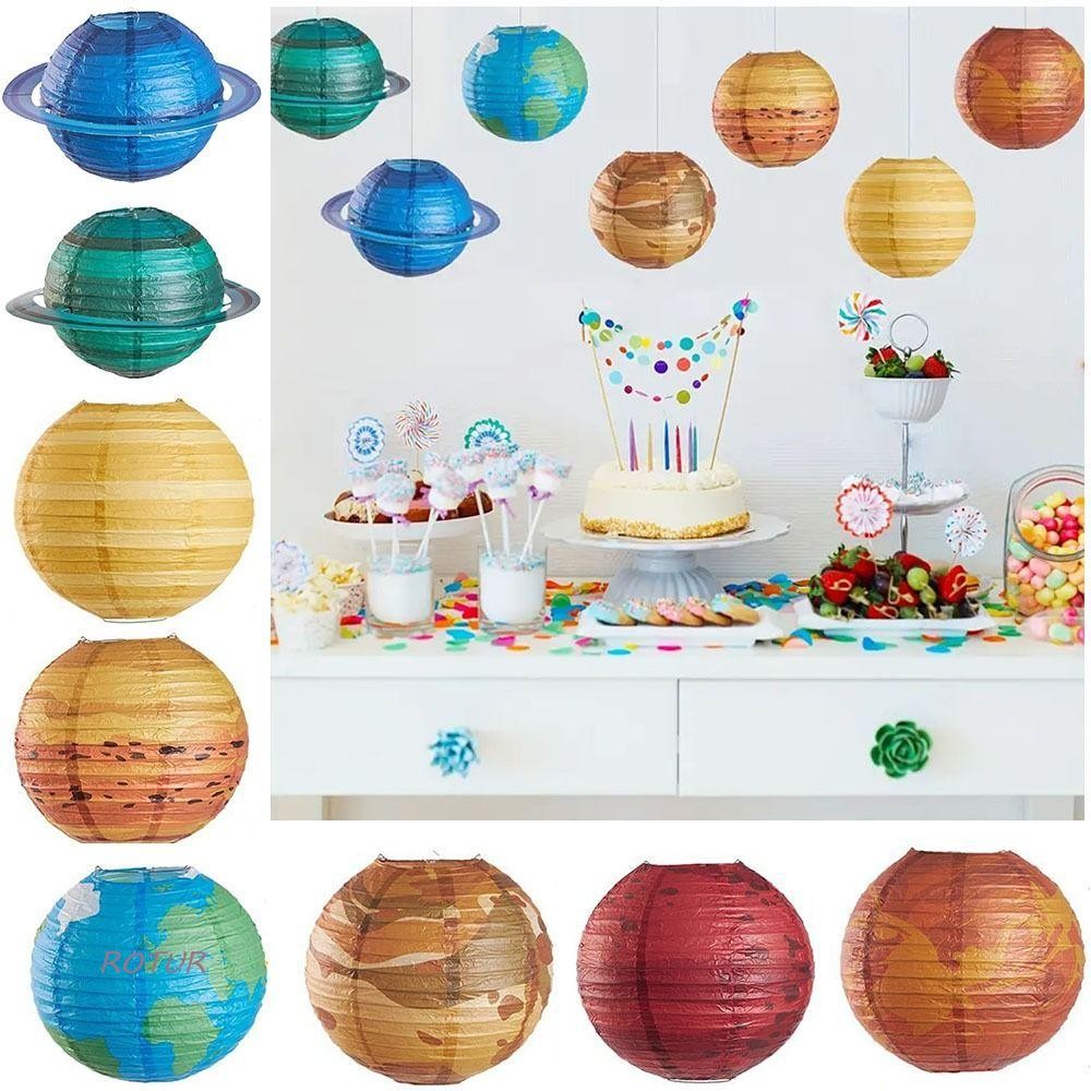 ROTUR Hanging Planet Paper Lanterns, Galaxy Space Theme Foldable Starry ...