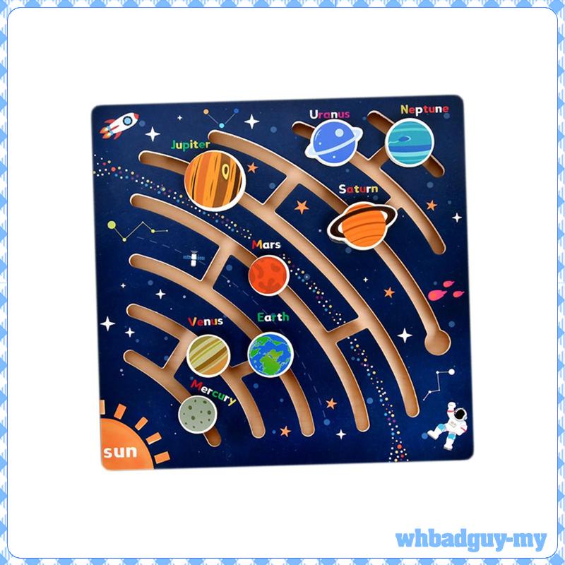 [WhbadguyMY] Wooden Maze Toys, Space Planets Puzzle, Color Sorting Toys ...