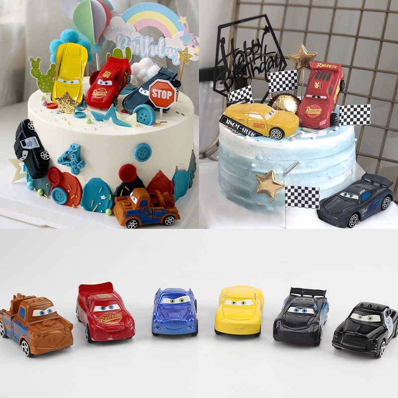 6PCS Disney McQueen Lightning Cars Cake Topper Kids Boys Birthday Party ...