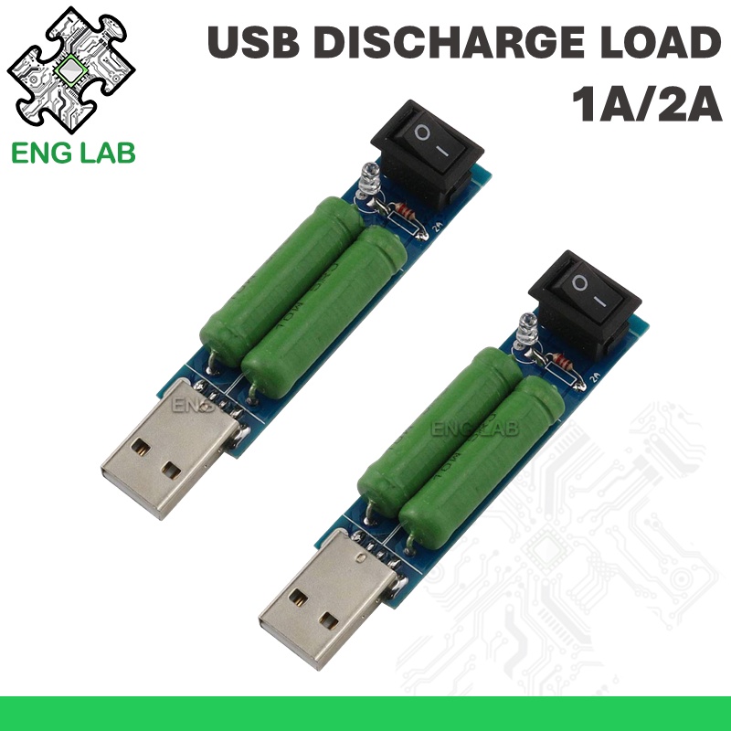 ENGLAB★USB Discharge Load Tester, Adjustable 1A/2A Discharge Current ...