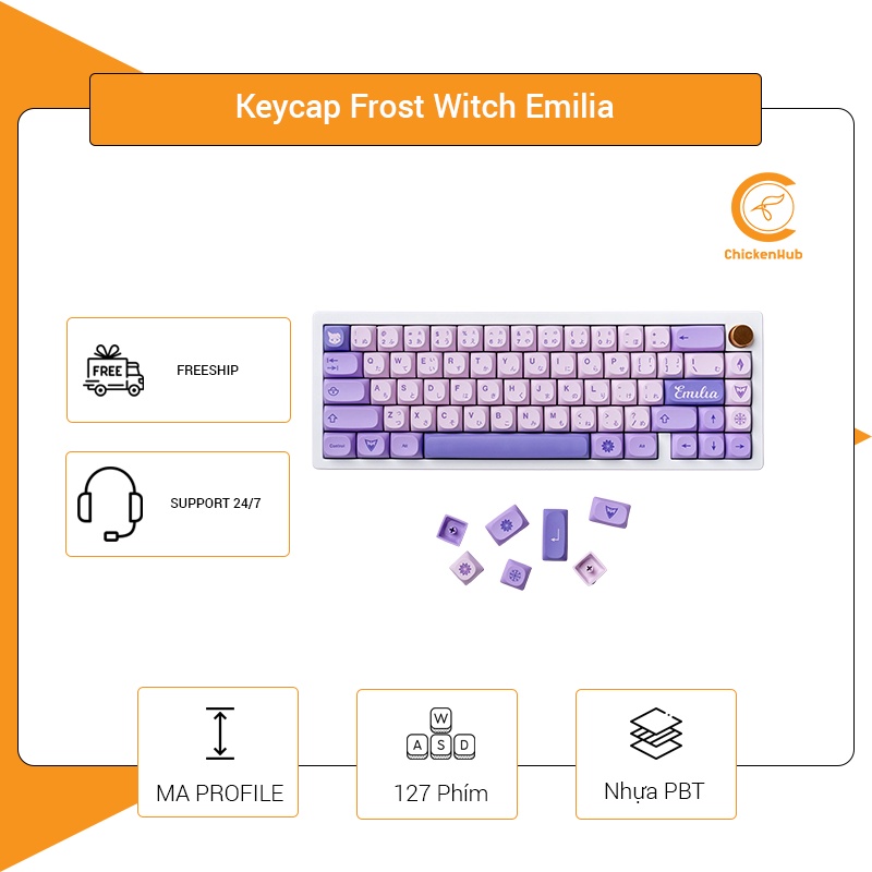 Frost Witch Emilia 125-key keycaps set | Ma Profile | Pbt Plastic ...