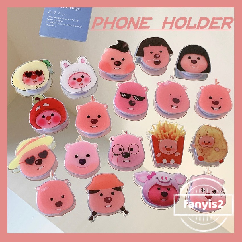 Cute Cartoon loopy Phone Stent Airbags Can Retract And Fold Lazy ...