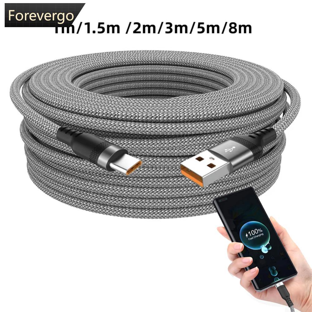 FOREVERGO Extended USB TYPE-C Cable Braided Data Cable 3A Nylon TYPE-C ...