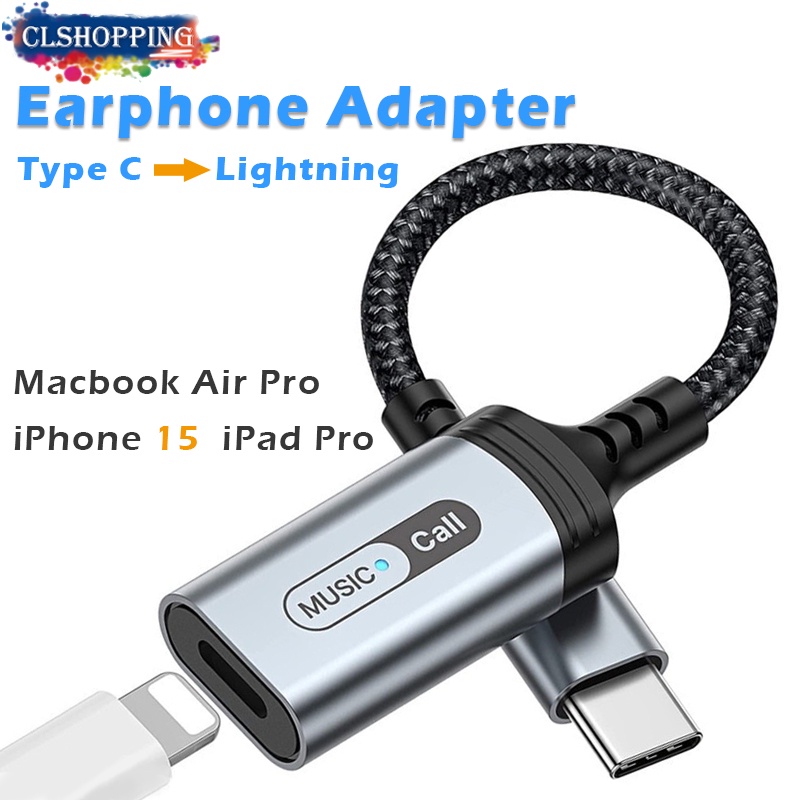 USB C to lightning Audio Adapter For iPhone 15 iphone earphone adapter ...