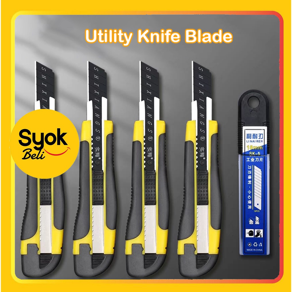 [SYOK] MultiPurpose Cutter Knife Extra Sharp Blade Cutter Classic ...