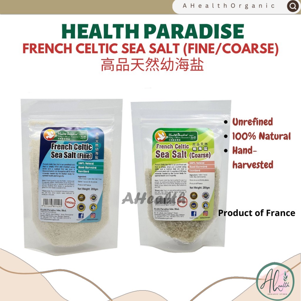 Health Paradise French Celtic Sea Salt (fine/coarse) 高品天然海盐 200g ...