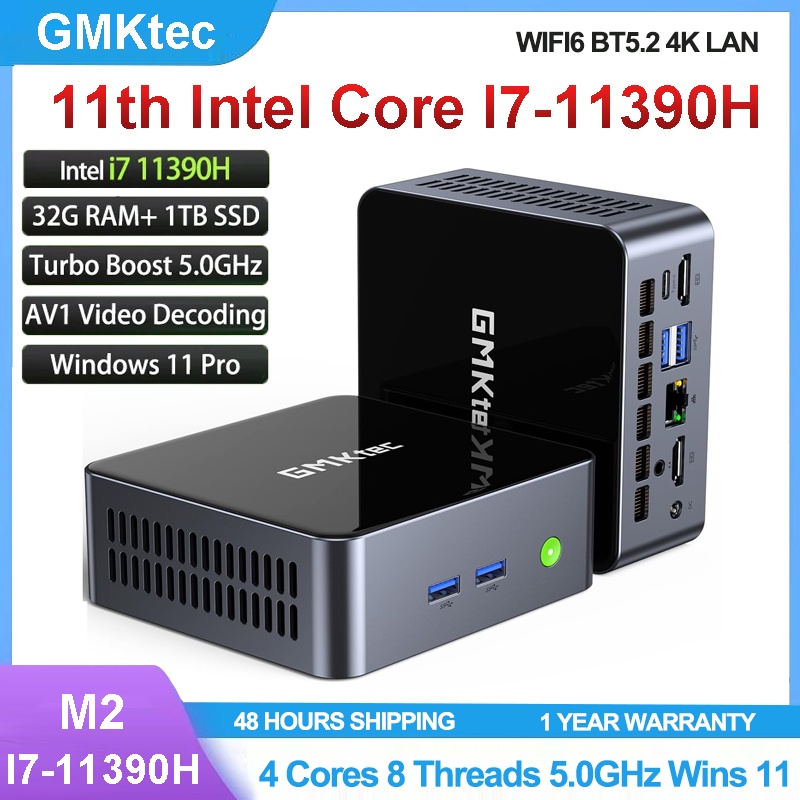 GMKtec M2 Mini PC 11th Intel Core I7-11390H Mini PC Windows 11 DDR4 ...