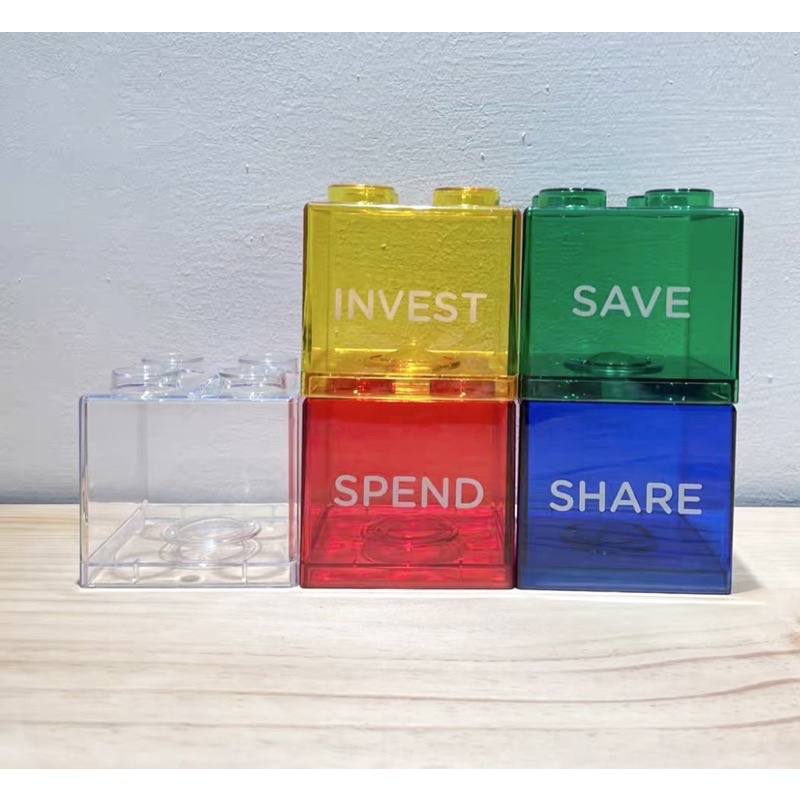 Large Acrylic Piggy Bank Coin Box Saving Lego Money Box 创意积木存钱罐儿童学习规划存钱 ...