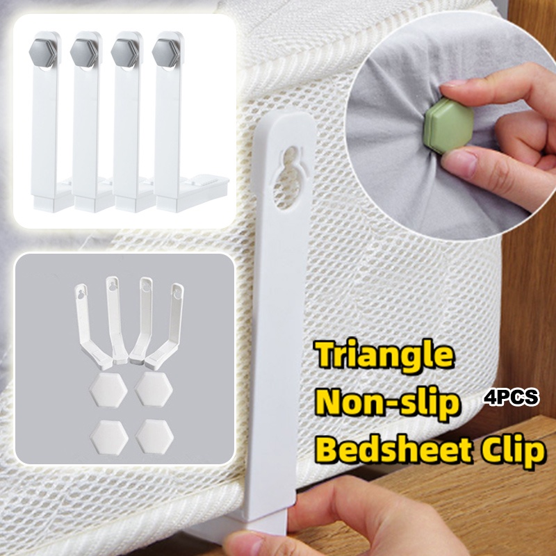 4PC Bedsheet Clipper Bed Corner Holder Sheet Bedsheet Triangle Clip ...