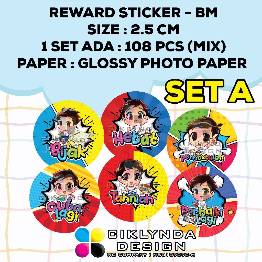 STICKER REWARD BM / BI / JAWI- MURID SEKOLAH RENDAH | Shopee Malaysia