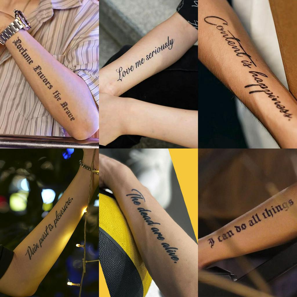 English inspirational short sentences temporary tattoo stickers ...