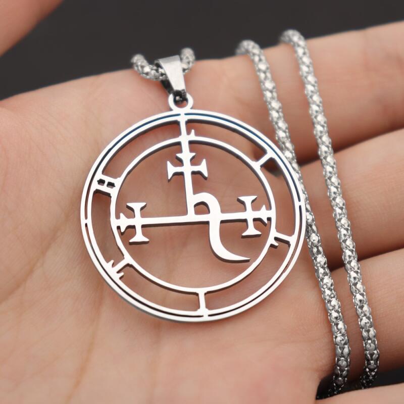 Stainless Steel Demon Lock Retro Fashion Hip Hop Pendant Men's Titanium ...