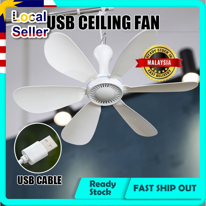 6 Blade 5V USB Ceiling Ceiling Fan Mini Fans Air Conditioner Cooler for ...