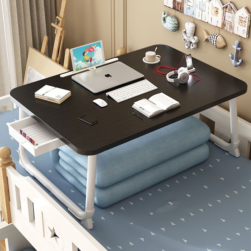 Bed Foldable Small Table Desk Study Table with Drawer Foldable College ...