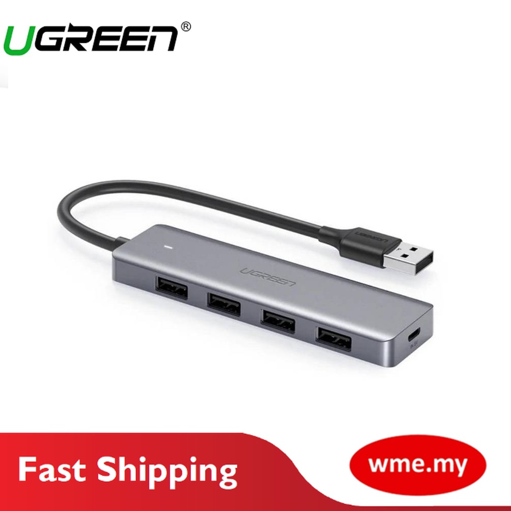 Ugreen 4 Ports USB 3.0 Hub 4 USB 3.0 5Gbps Data Transfer External USB Power Supply | Shopee Malaysia