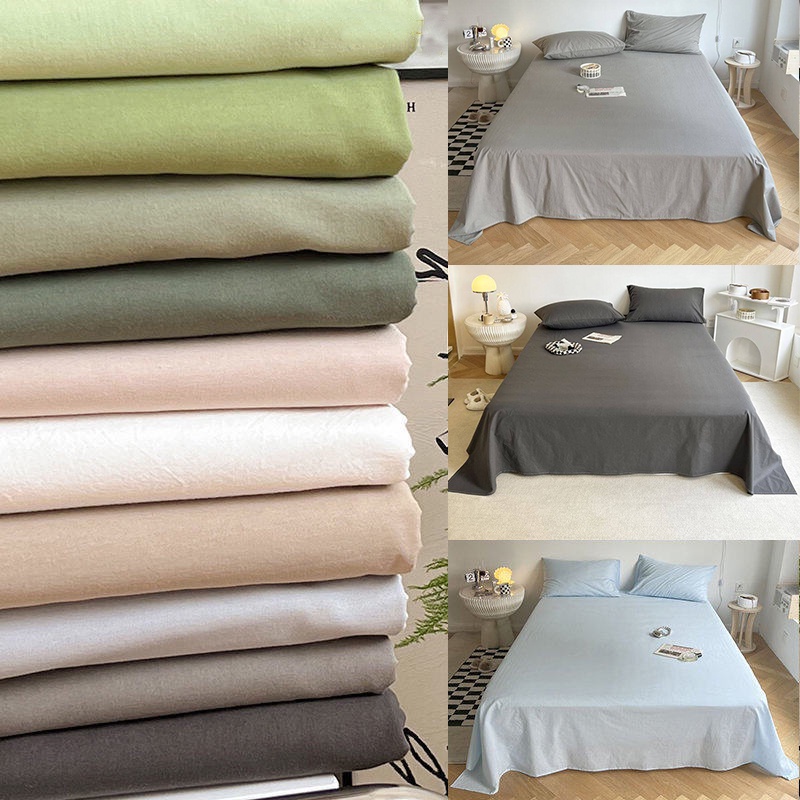 Soft Solid Color Sheets Single/Double/Queen/King/King Size Sheets High ...
