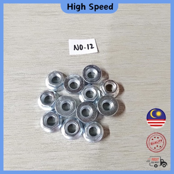 N0.12 NUT WITH WASHER NO. 12 NAN DENGAN WASIR NO 12 SAIZ SIZE HEXAGON ...