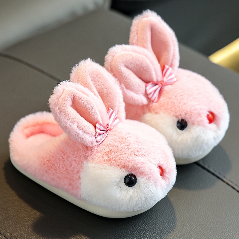 Children's Home Slipper Fluffy Warm Fashion Cotton Shoes Animal Rabbit Cartoon 2023 Kids House ...