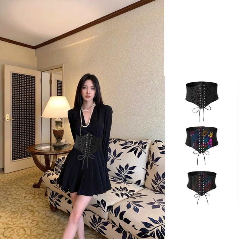 Mo* Waist Shaping Corset Vintage Girdle Lace Up Tied Corset Female ...