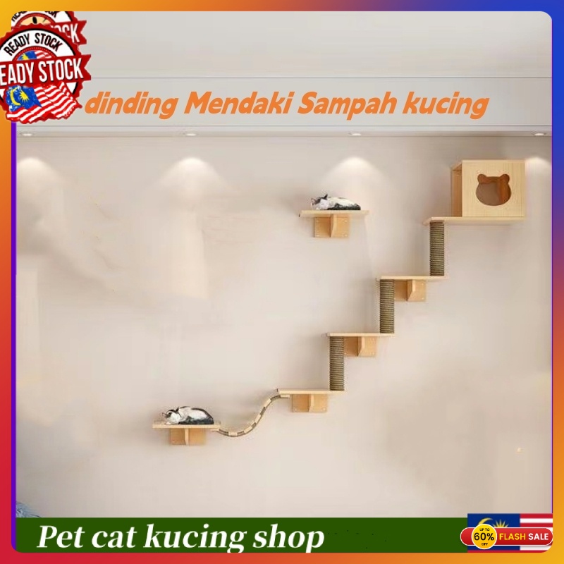 Cat Wall Mounted Wooden Cat Climb Wall Hanging Cat Bridge Cat Wall ...