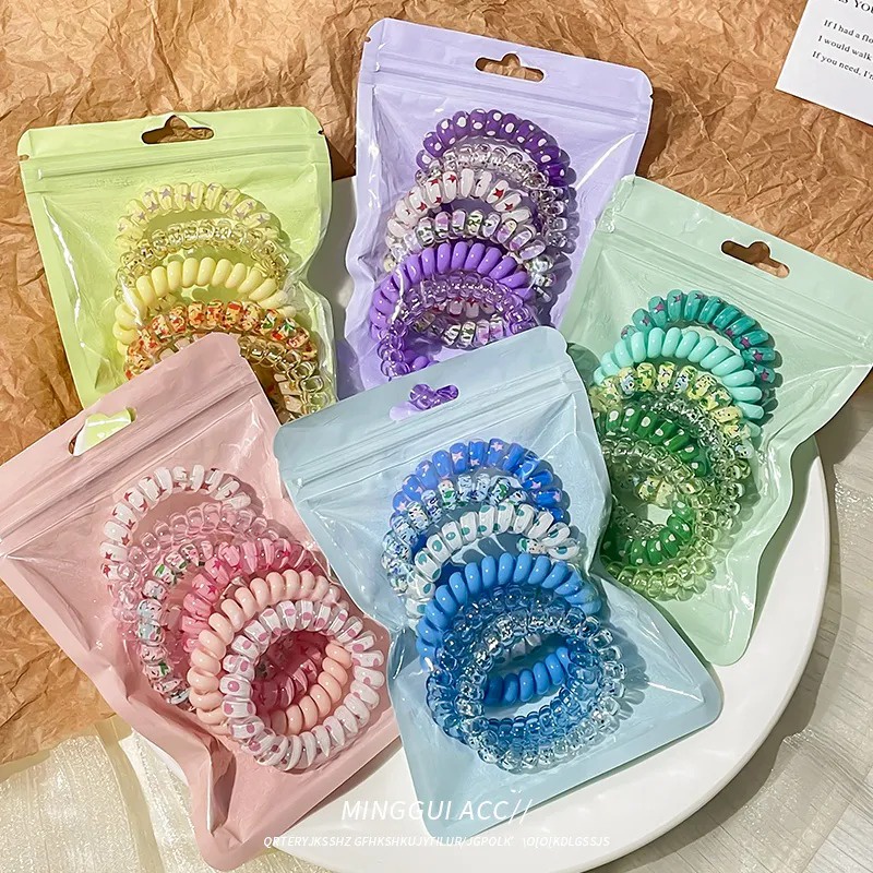 6pcs Hair Ties for Women New Style Colorful Hair Ropes for Hair Rubber ...