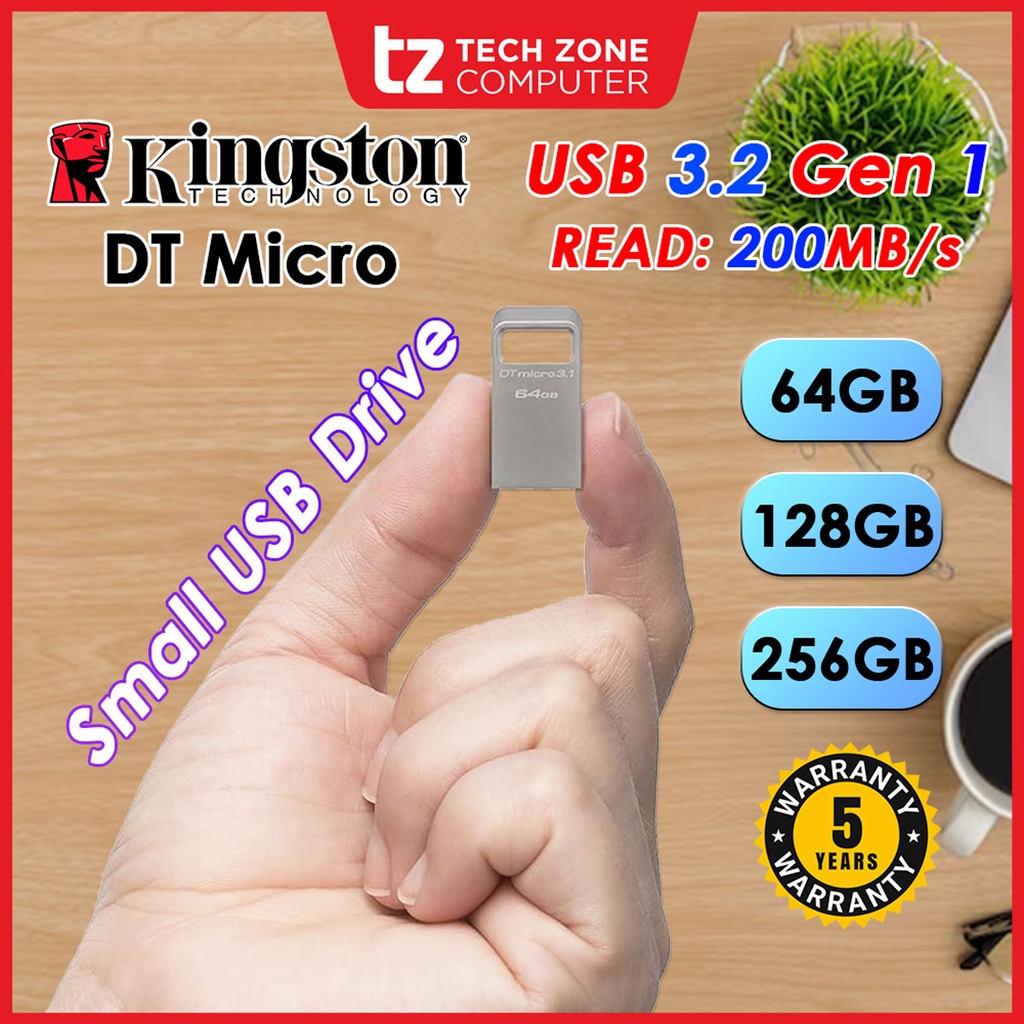Kingston DT Micro USB3.2 Flash Drive with Ultra-Small Premium Metal ...