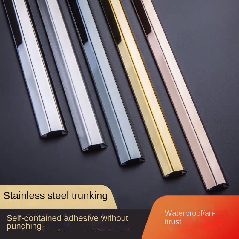 Stainless Steel Trunking Surface Mounted Geosyncline Crimping Trunking Anti Stepping Open Line