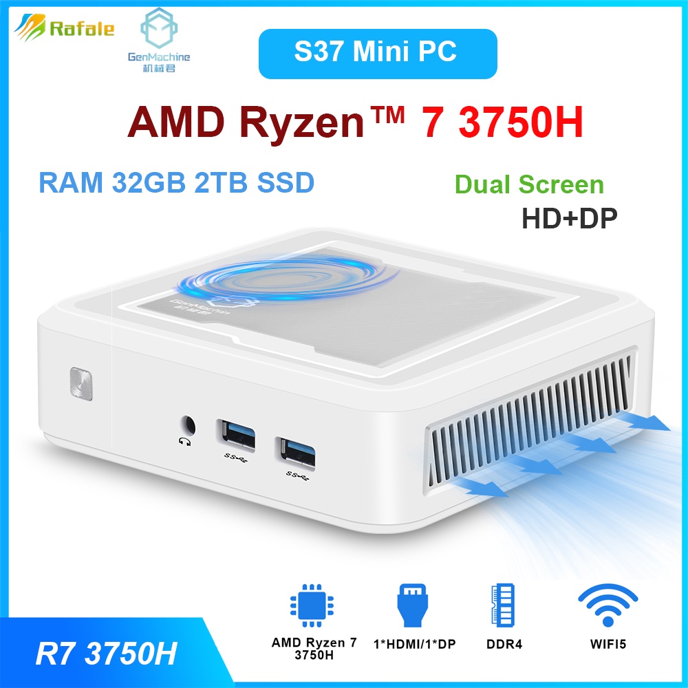 GenMachine Mini PC Light AMD Ryzen 7 3750H 2700U Windows 11 DDR4 32GB ...