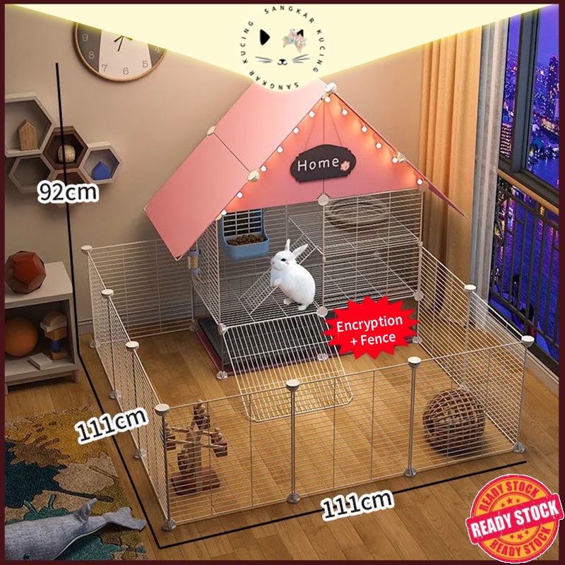 Ready Stock#(ENCRYPTED NET) Rabbit Cage Hamster Cage Sugar Glider Cage ...