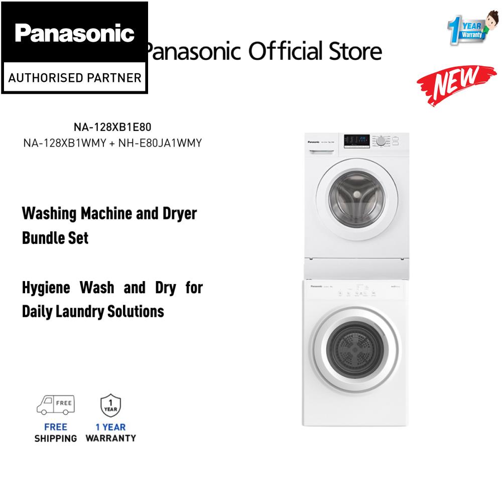 PANASONIC NA-128XB1WMY WASHING MACHINE 8KG + NH-E80JA1WMY FABRIC CARE ...