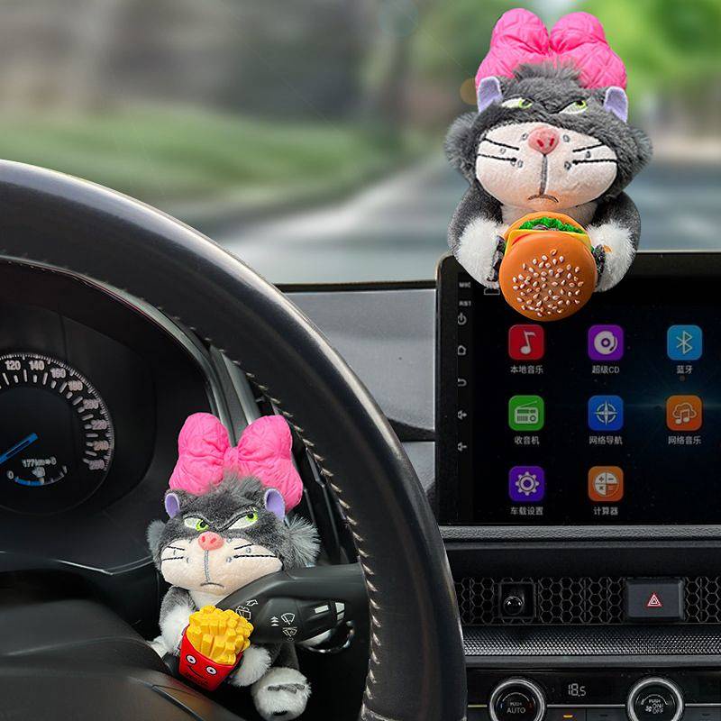 Cute Lucifer Cat Car Interior Decoration Ornament Center Console Screen ...