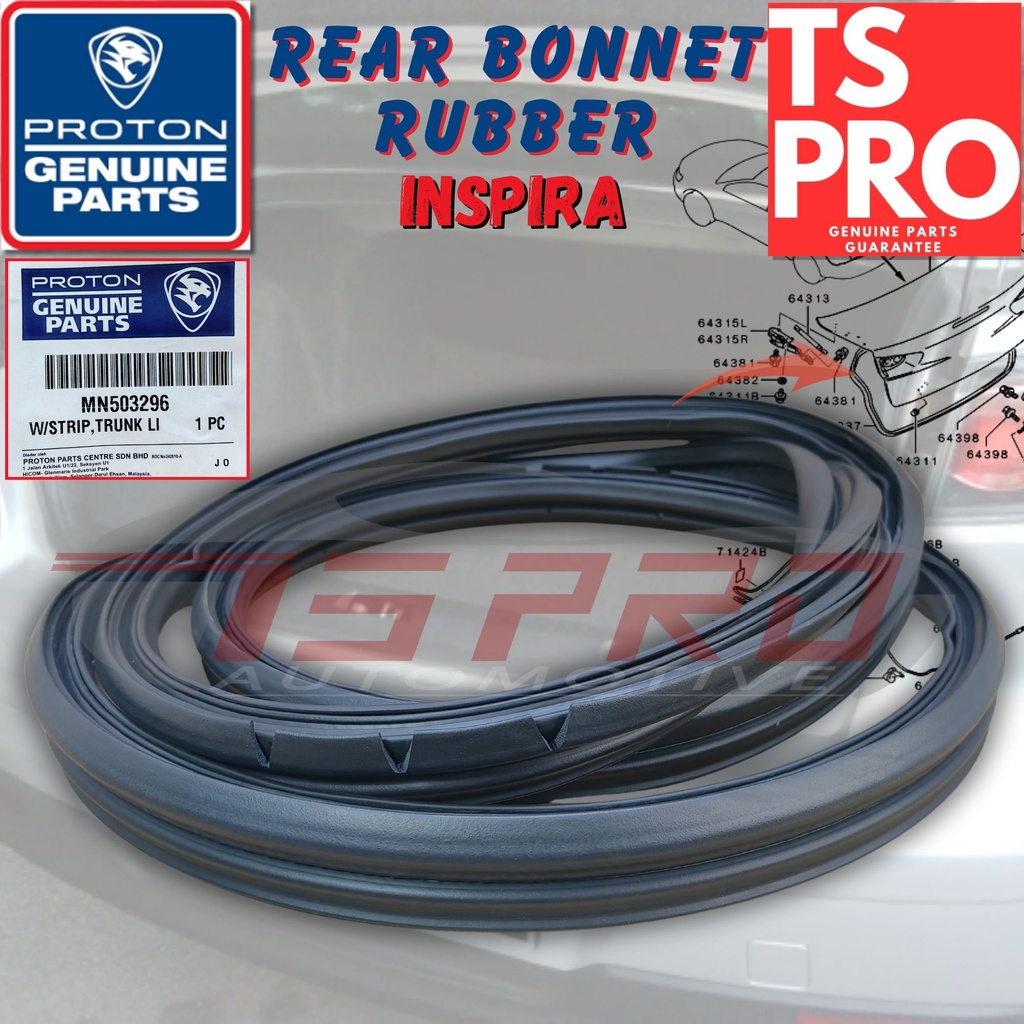 Proton Inspira Genuine Rear Bonnet Rubber Boot Getah Bonet Belakang ...