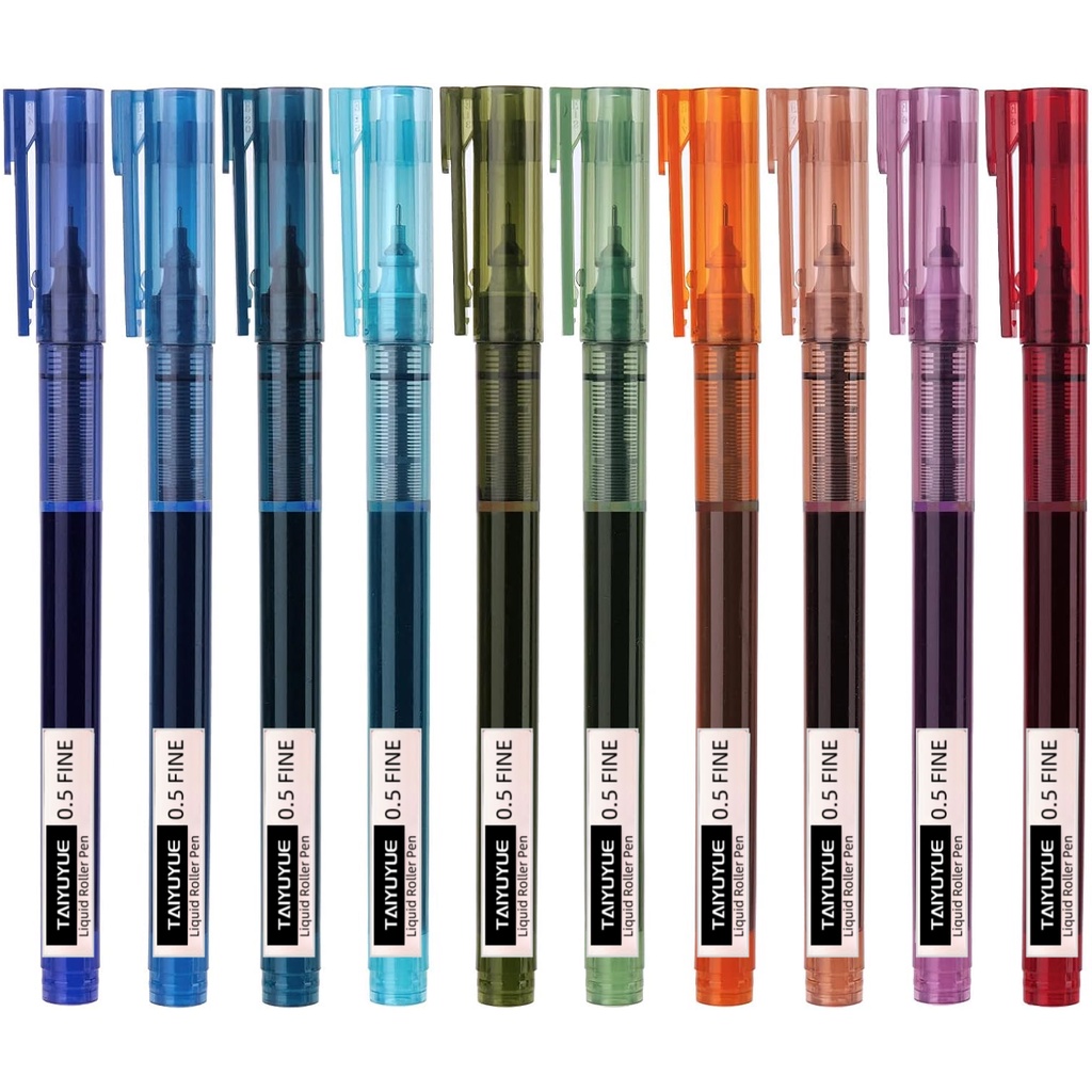 XZ 5pcs straight liquid gel pen, 17 color optional quick drying retro ...