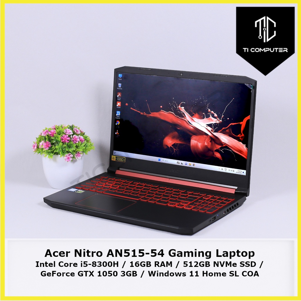 Acer Nitro AN515-54 Intel Core i5-8300H 16GB DDR4 RAM 512GB NVMe SSD GTX 1050 3GB GPU ...