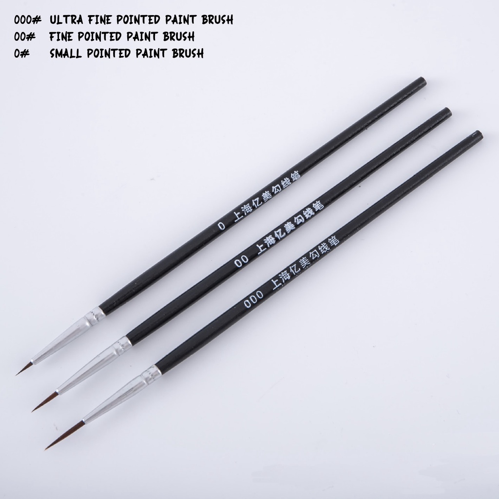 Ultra Fine, Fine, Small Pointed Paint Brush 0, 00, 000 for Modelling ...