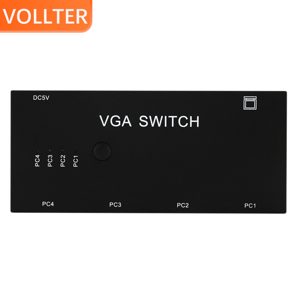 1/2/3 VGA Switch 4 In 1 Out Splitter Video Booster Signal VGA Amplifier ...