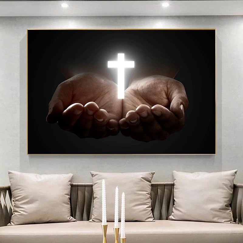 Christian Cross Posters and Prints Hang In The Living Room Canvas ...