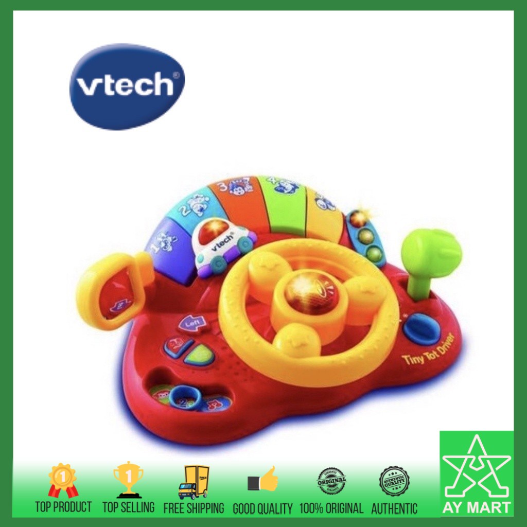 Vtech Tiny Tot Driver Stelling Wheel Lights Musical Sound Early ...