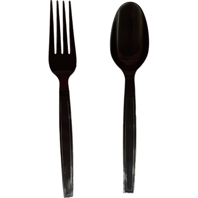 (50 PCS +-)DISPOSABLE HEAVY DUTY PLASTIC BLACK SPOON/SUDU PLASTIK HITAM ...
