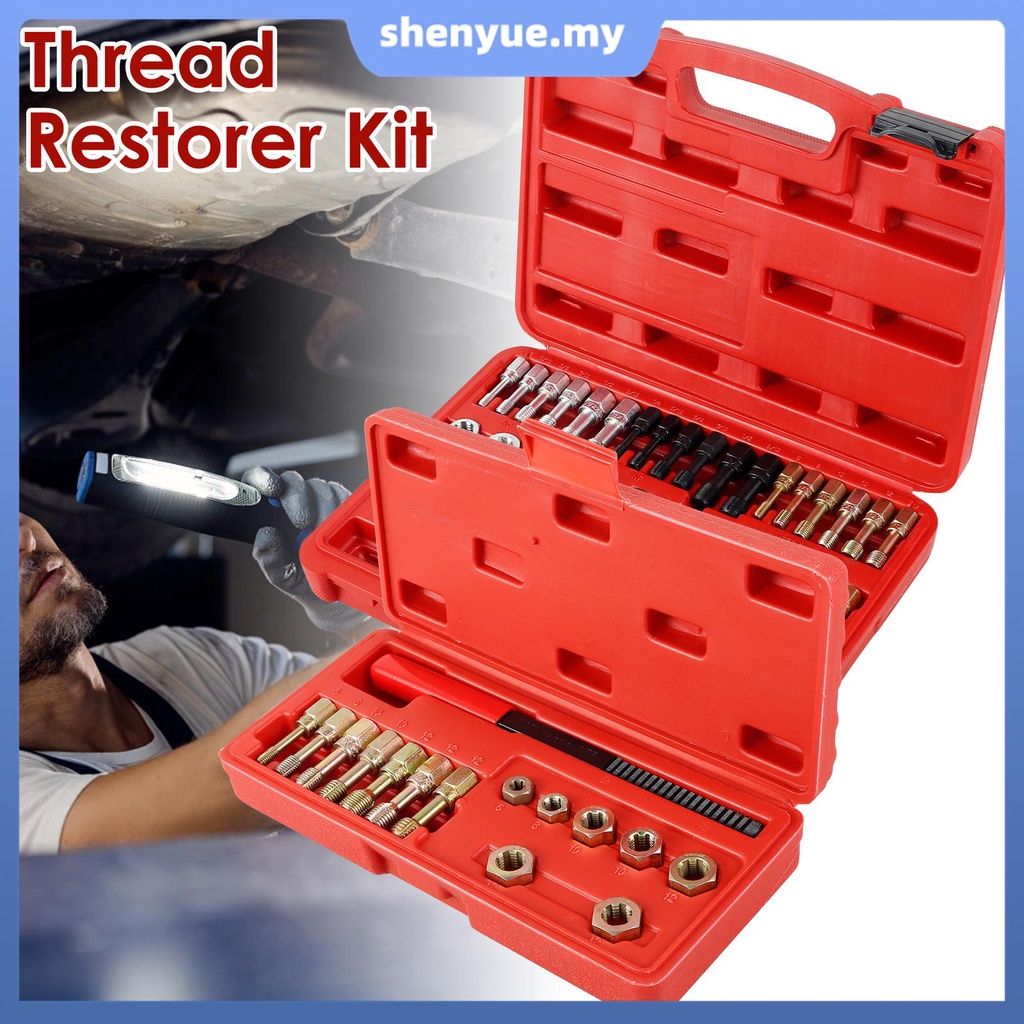 15/42Pcs Thread Restorer Kit Car Rethreading Repair Tool Set UNC/UNF ...