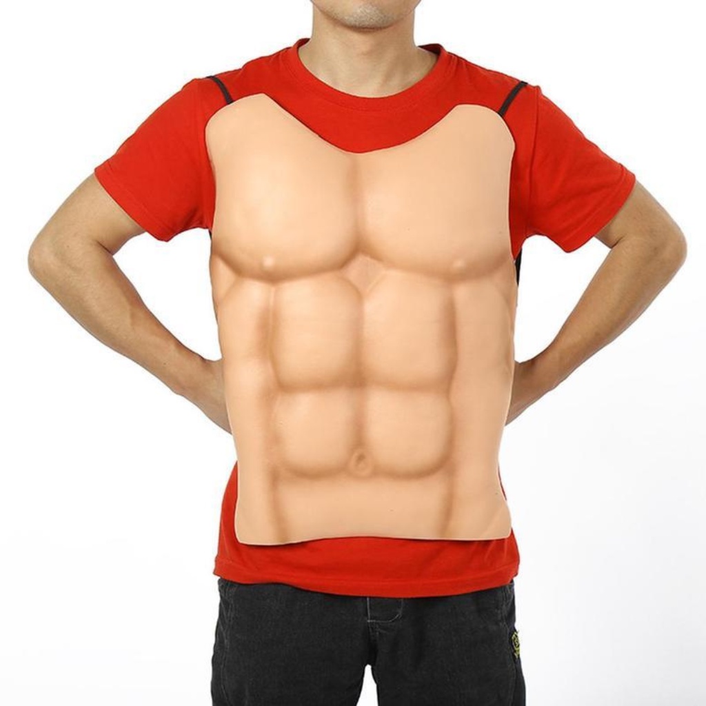 EVA Men Fake Skin Chest Muscle Costume Cosplay Props Halloween Party ...